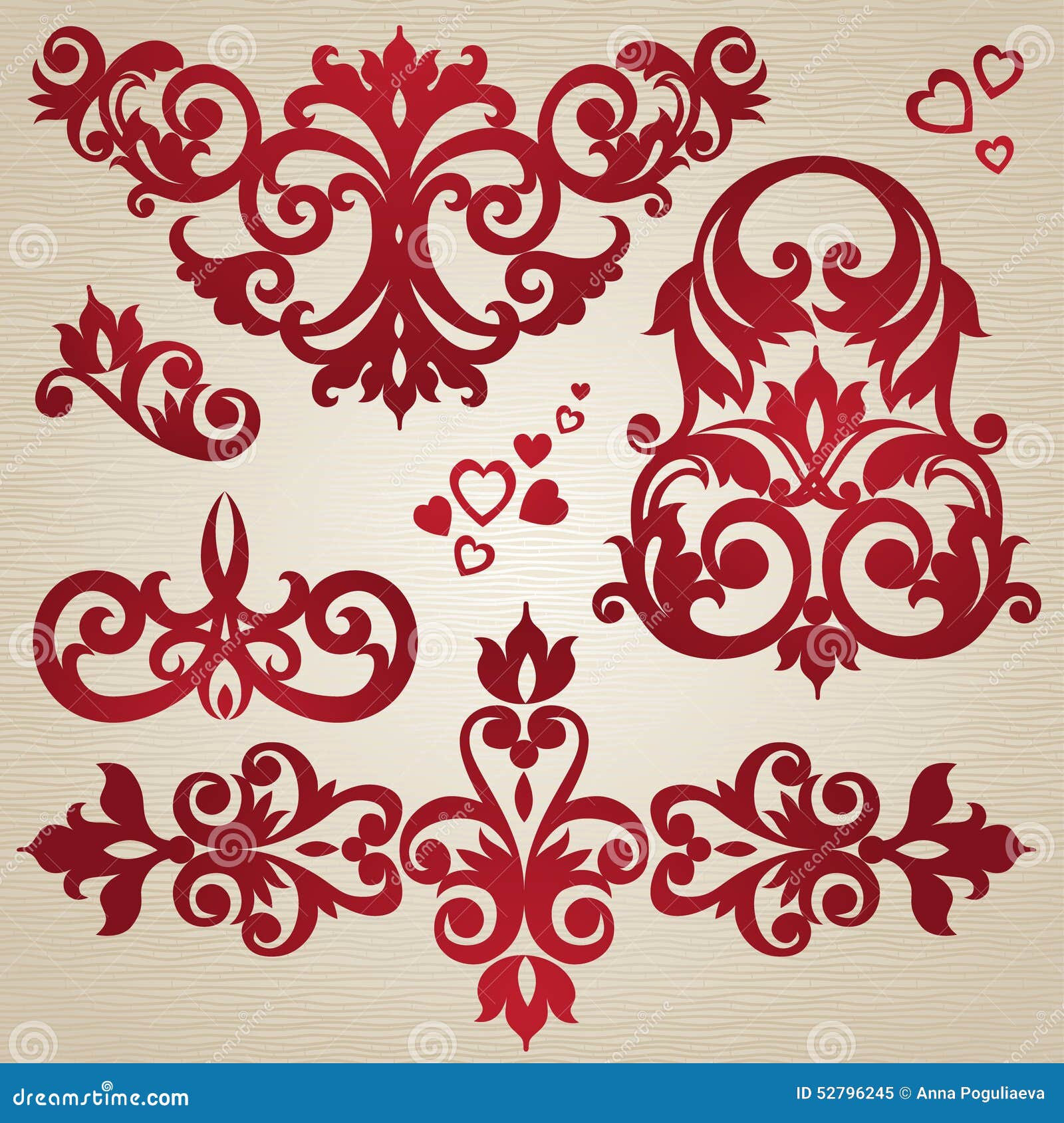 Vector Set with Ornament in Victorian Style. Stock Vector ...