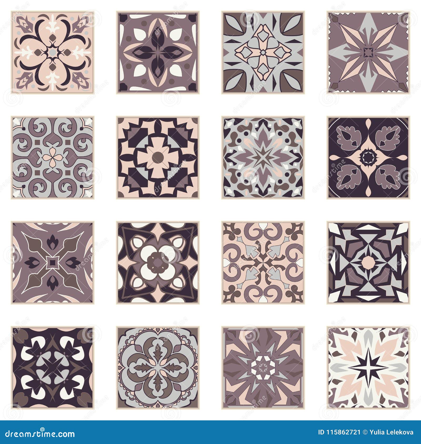Portuguese Decorative Tiles. Aztec Watercolor Stock Photography ...