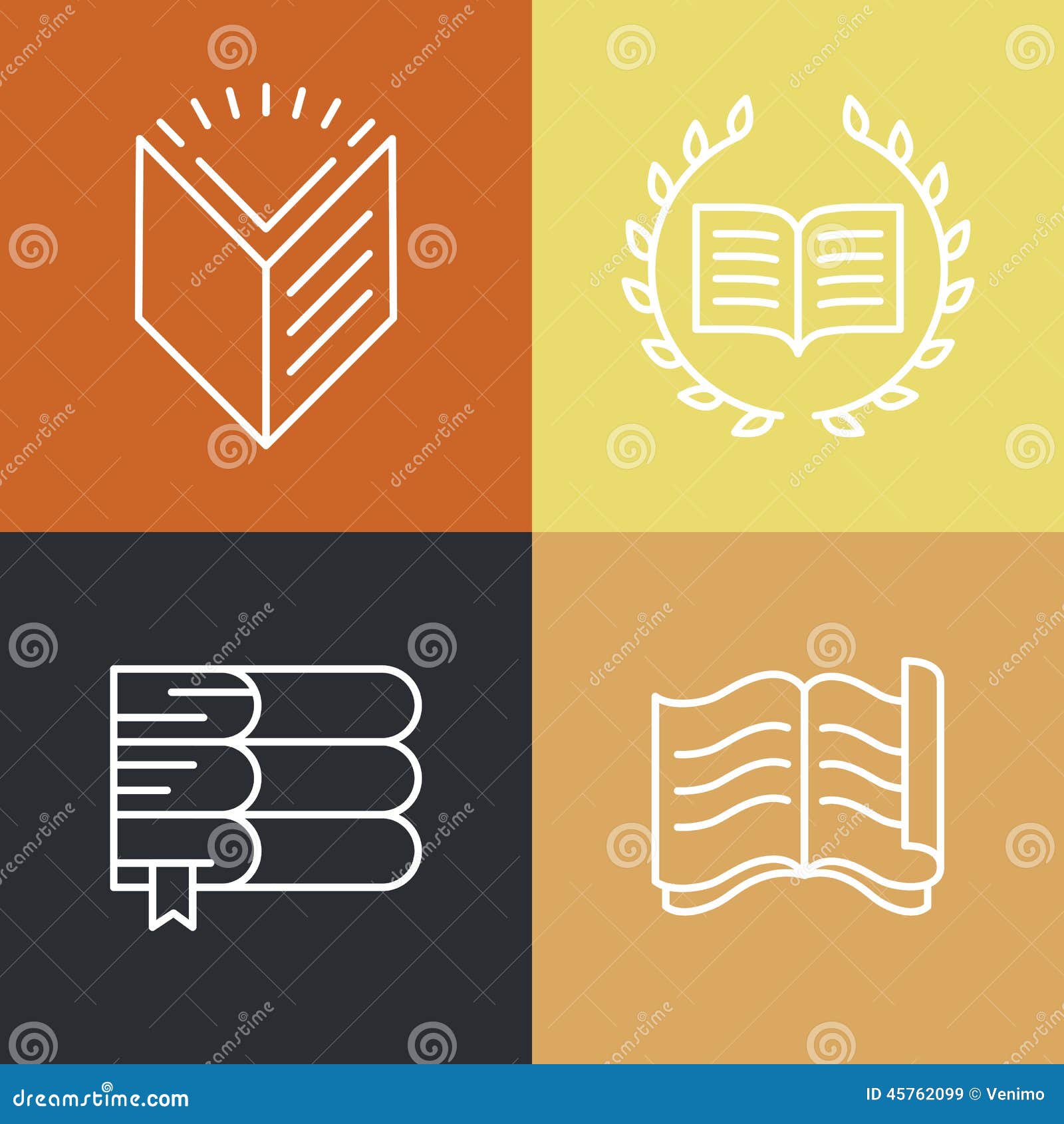 Vector Set of Outline Education Logos and Icons Stock Vector ...
