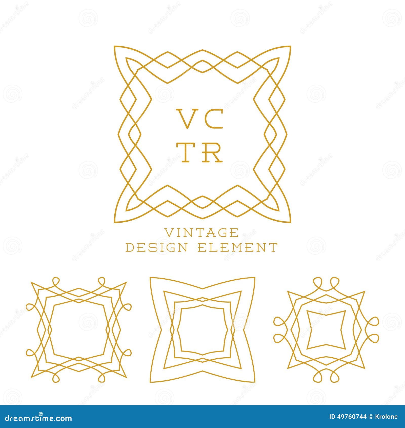 Vector Set of Outline Emblems and Badges Stock Vector - Illustration of ...
