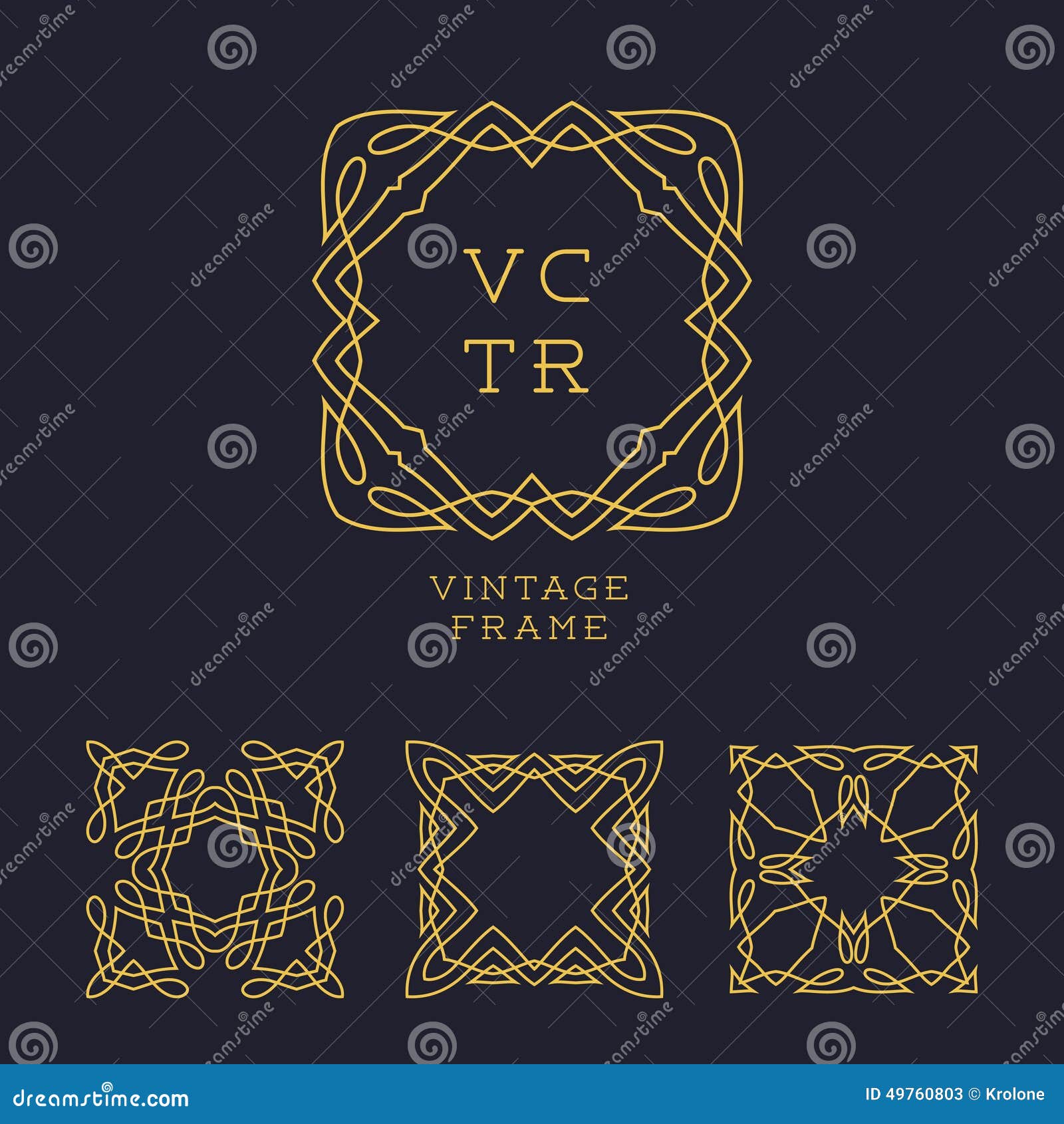 Vector Set of Outline Emblems and Badges Stock Vector - Illustration of ...