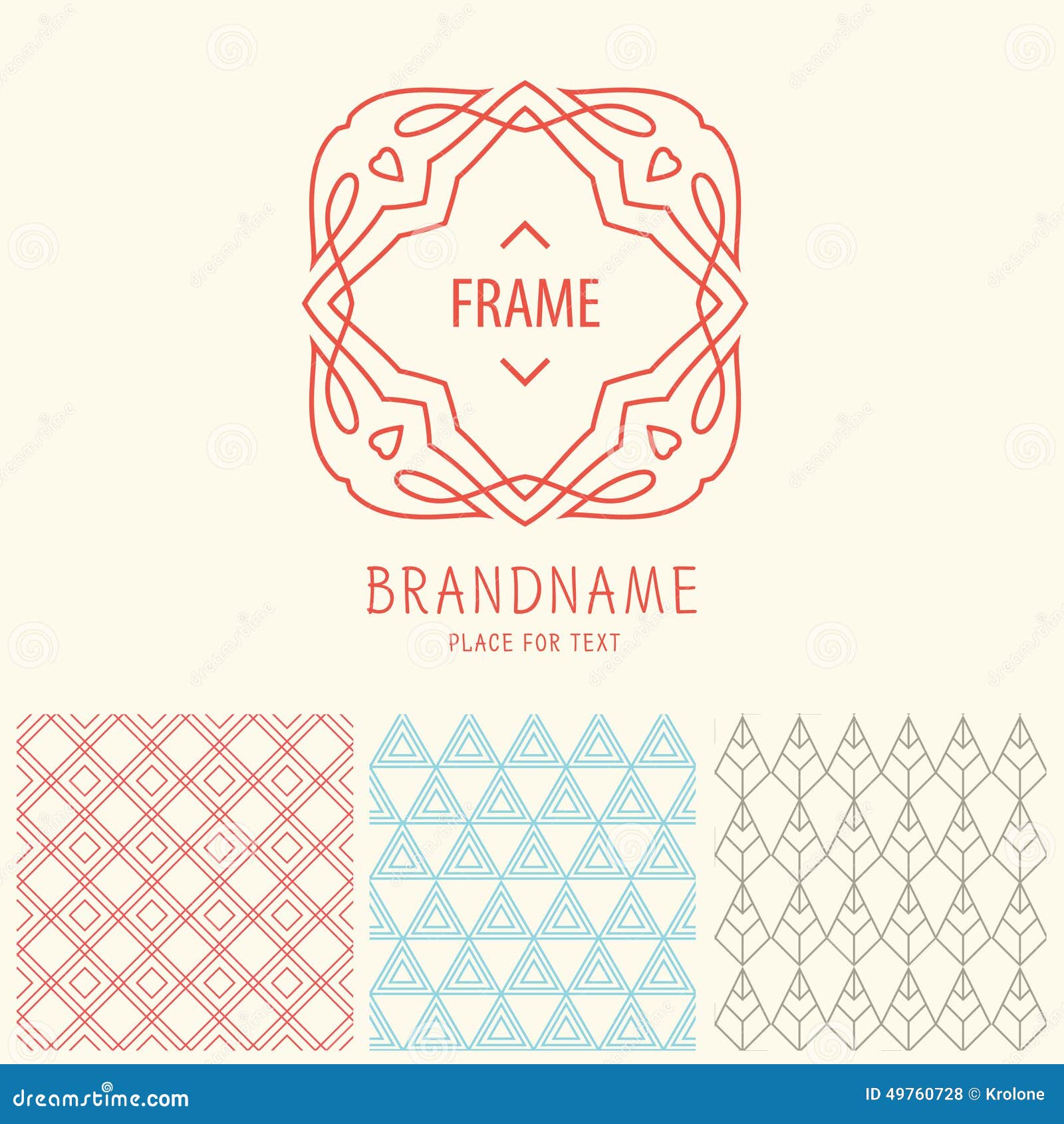 Vector Set of Outline Emblems and Patterns Stock Vector - Illustration ...