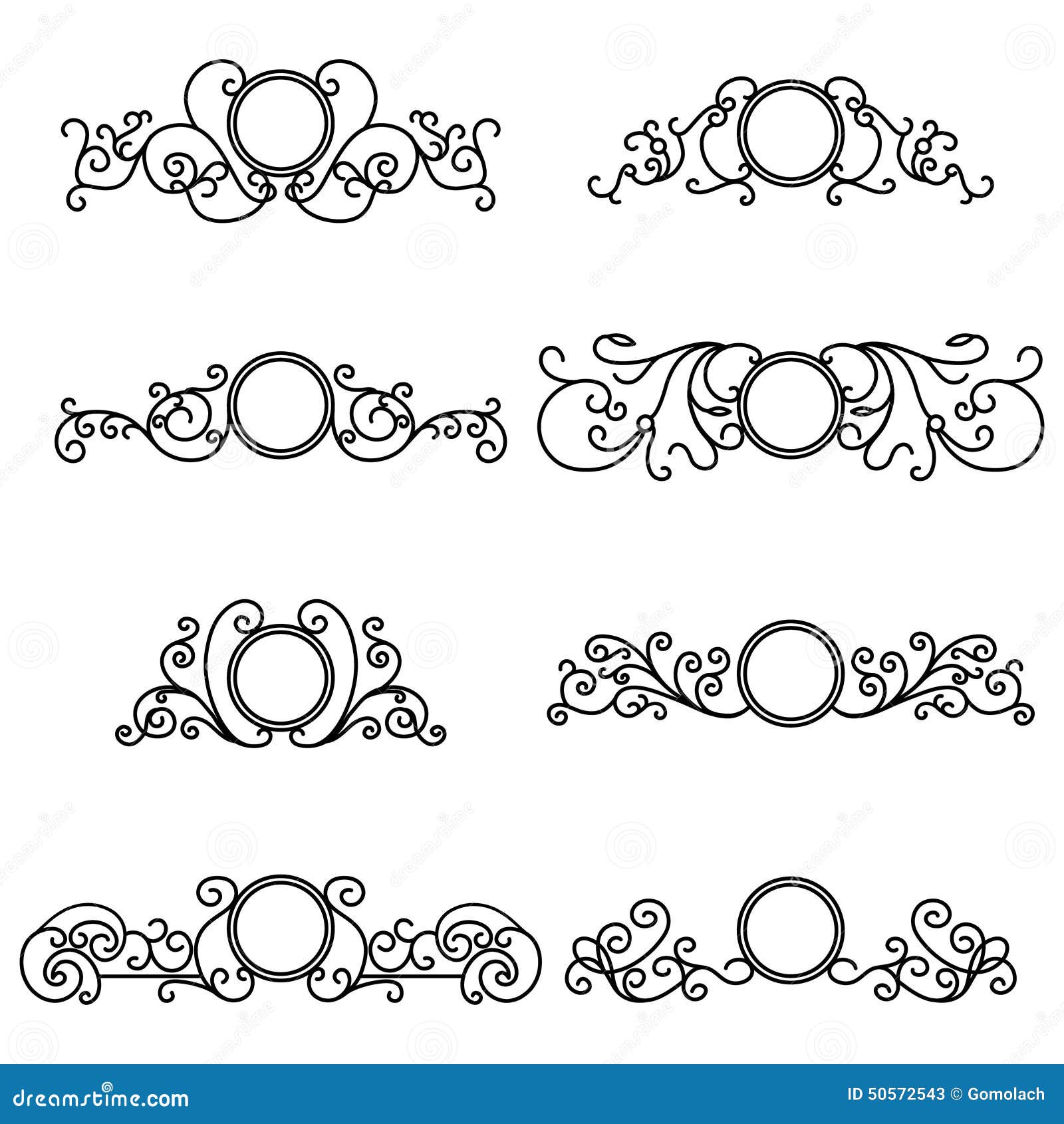 Vector Set of Outline Frames Stock Vector - Illustration of leaf ...
