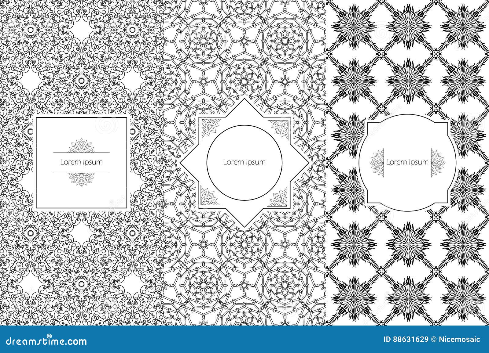 Vector Set of Packaging Design Templates. Abstract Seamless Patterns ...
