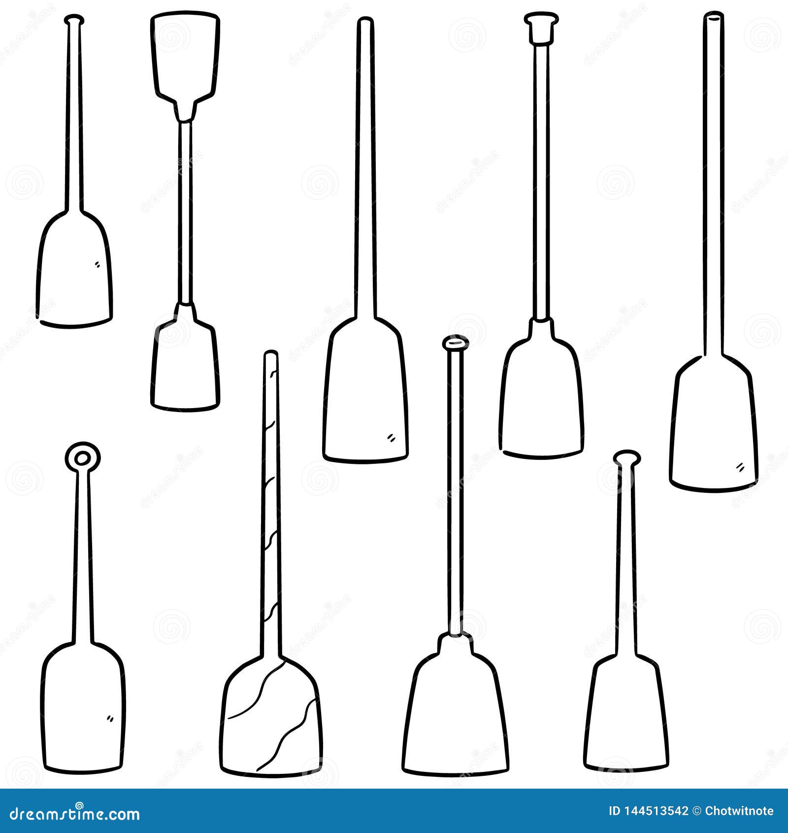 Vector set of paddle stock vector. Illustration of paddle - 144513542
