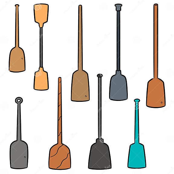 Vector set of paddle stock vector. Illustration of doodle - 144513602