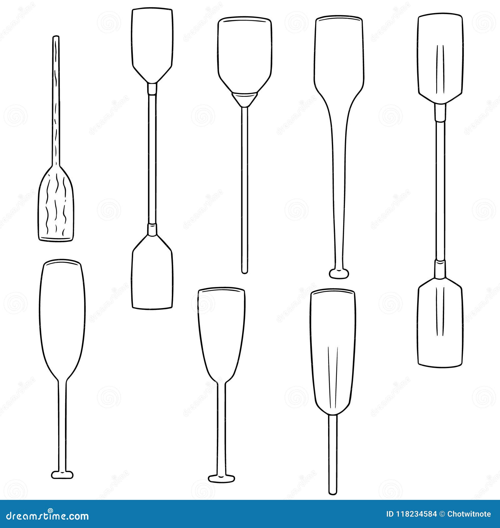 Vector set of paddle stock vector. Illustration of graphic - 118234584
