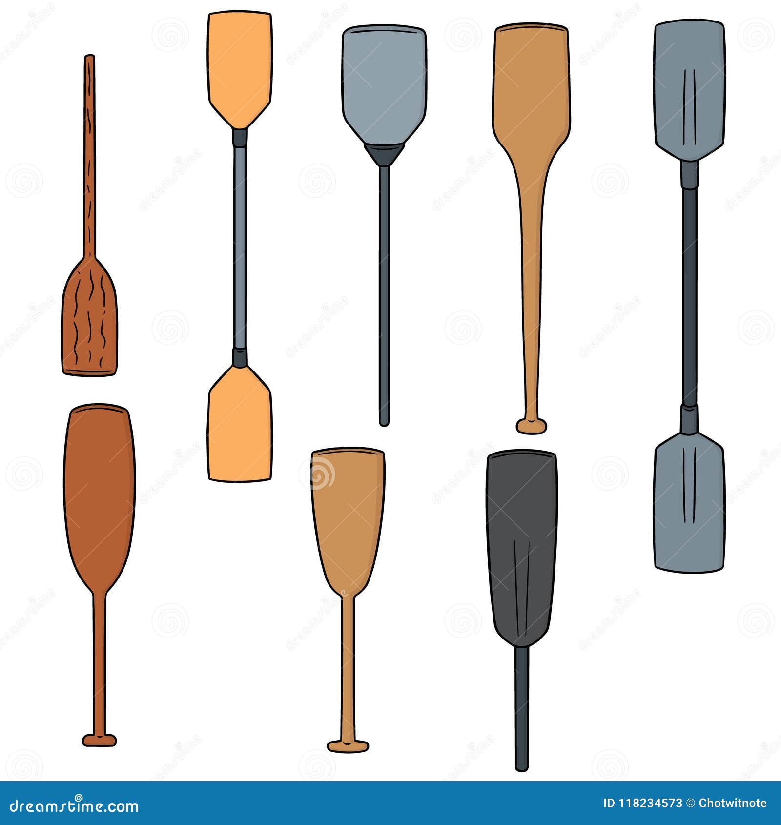 Vector set of paddle stock vector. Illustration of graphic - 118234573