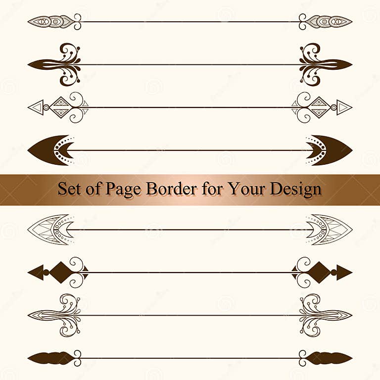Vector Set of Page Borders stock vector. Illustration of creative ...