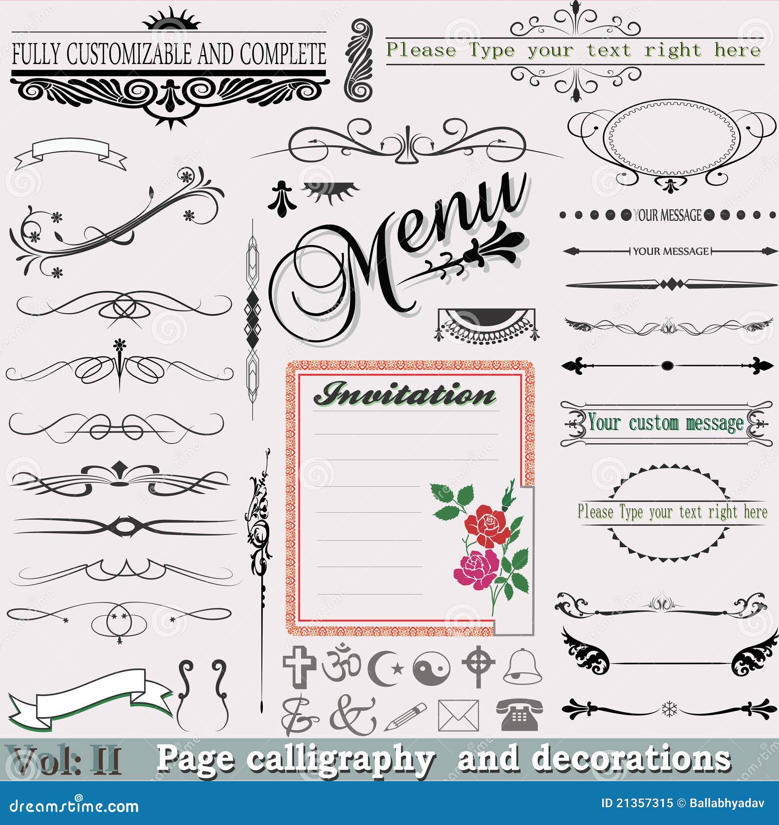 Vector Set: Page Calligraphy Vol: 2 (Fine Elements Stock Vector ...