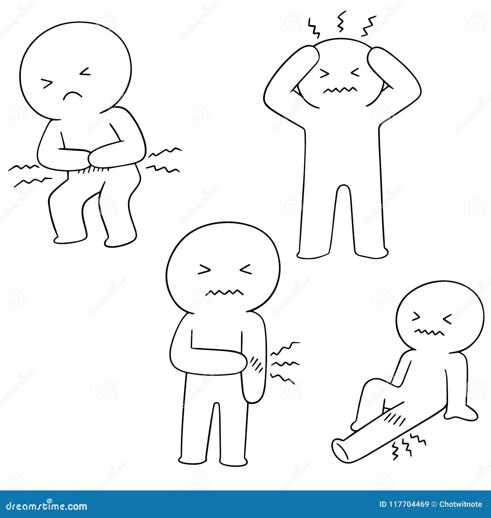Vector set of pain stock vector. Illustration of foot - 117704469