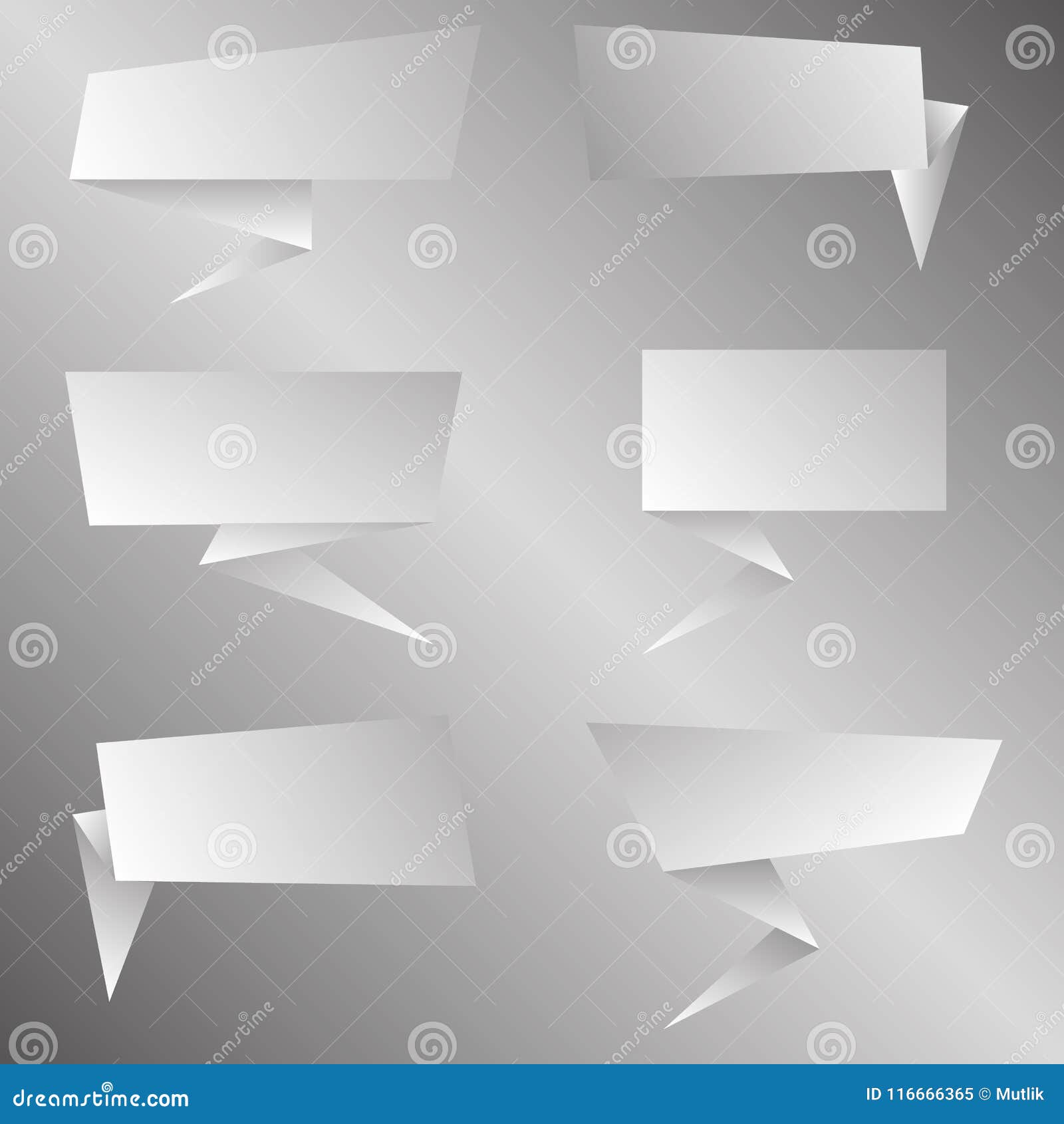 Vector Set of Paper Banners Stock Vector - Illustration of polygon ...