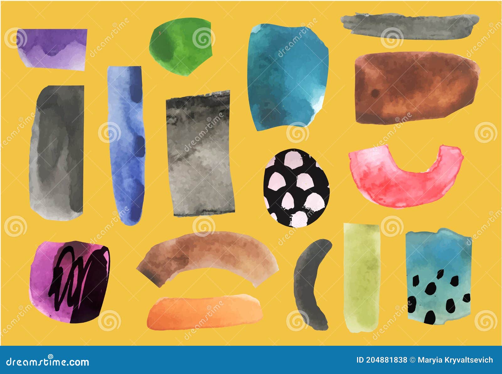 Vector Set With Paper Cut Pieces, Collage Set. Hand Drawn Modern Design ...