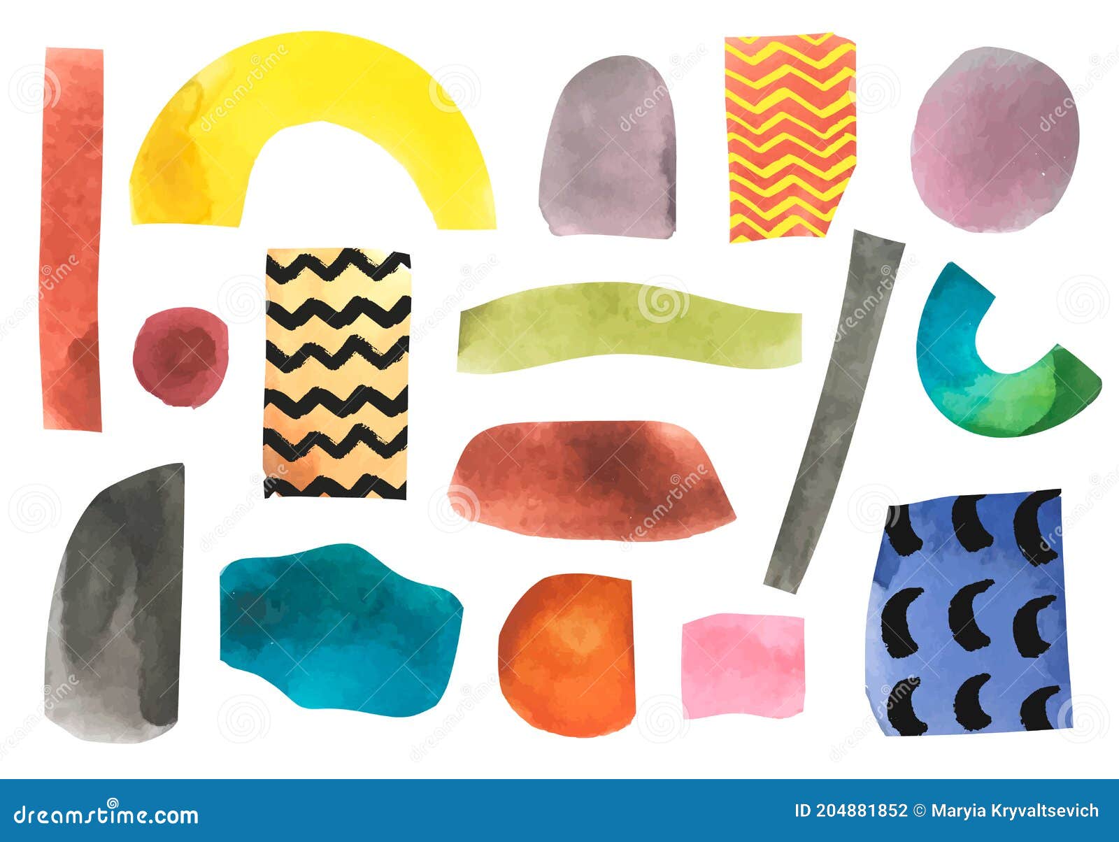 Vector Set With Paper Cut Pieces, Collage Set. Hand Drawn Modern Design ...