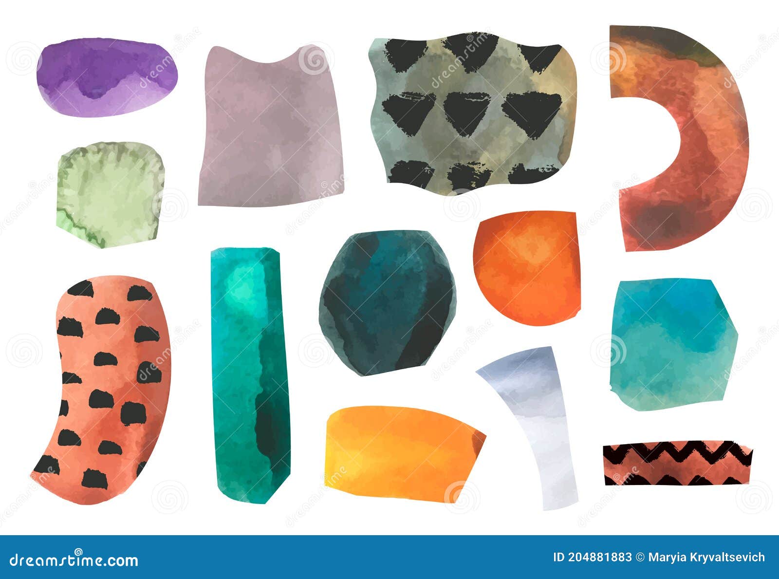 Vector Set With Paper Cut Pieces, Collage Set. Hand Drawn Modern Design ...