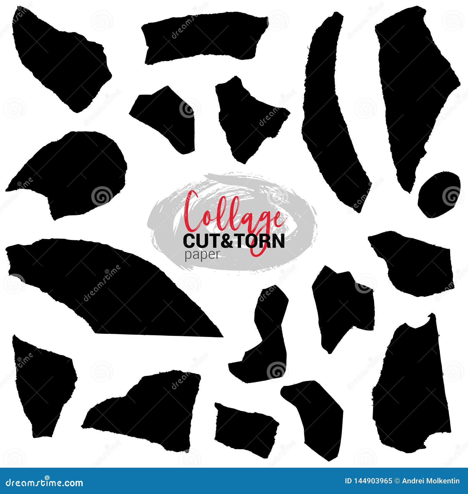 Vector Set of Paper Cut Pieces. Different Shapes Stock Vector ...