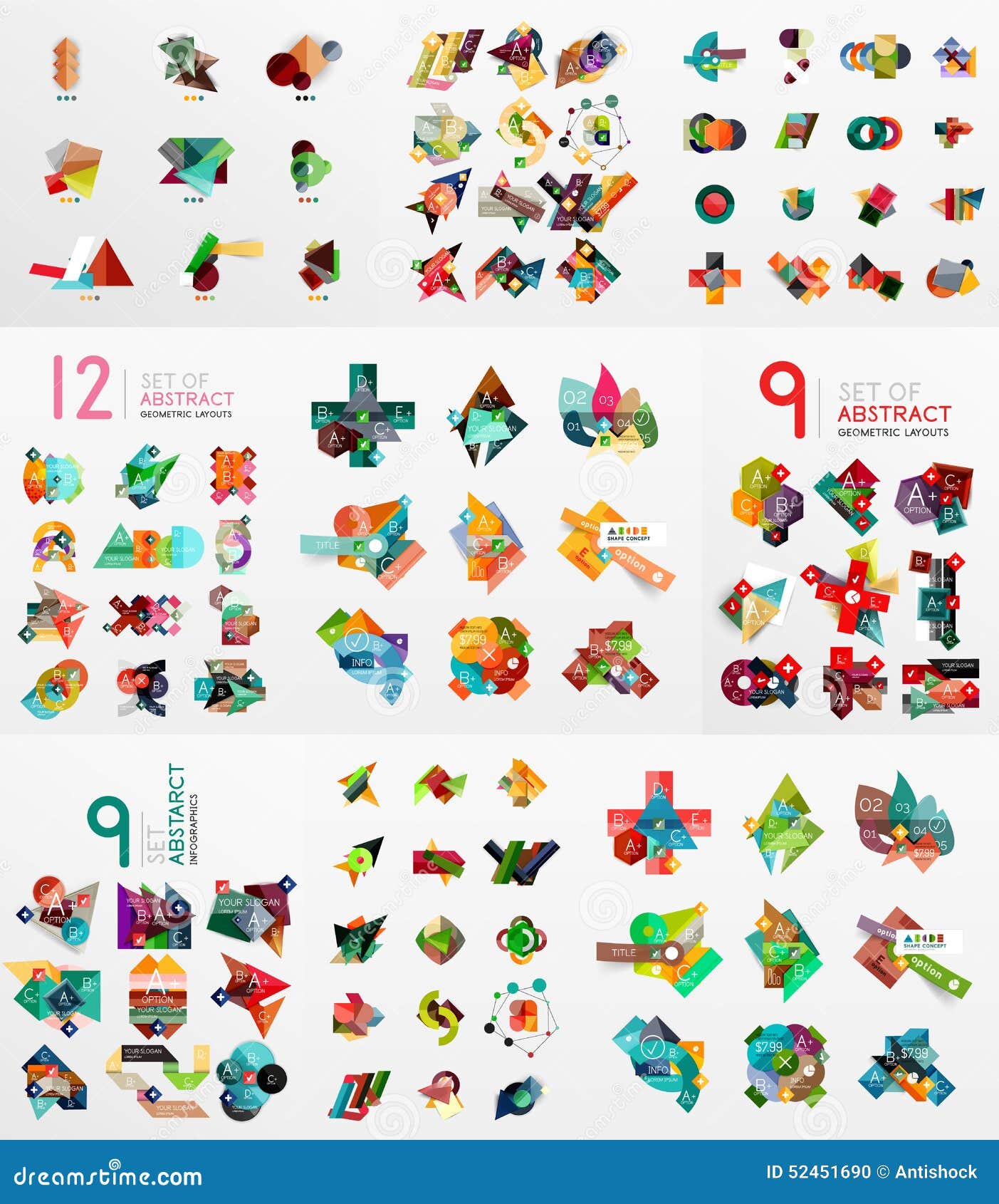 Vector Set of Paper Graphics Stock Vector - Illustration of line ...