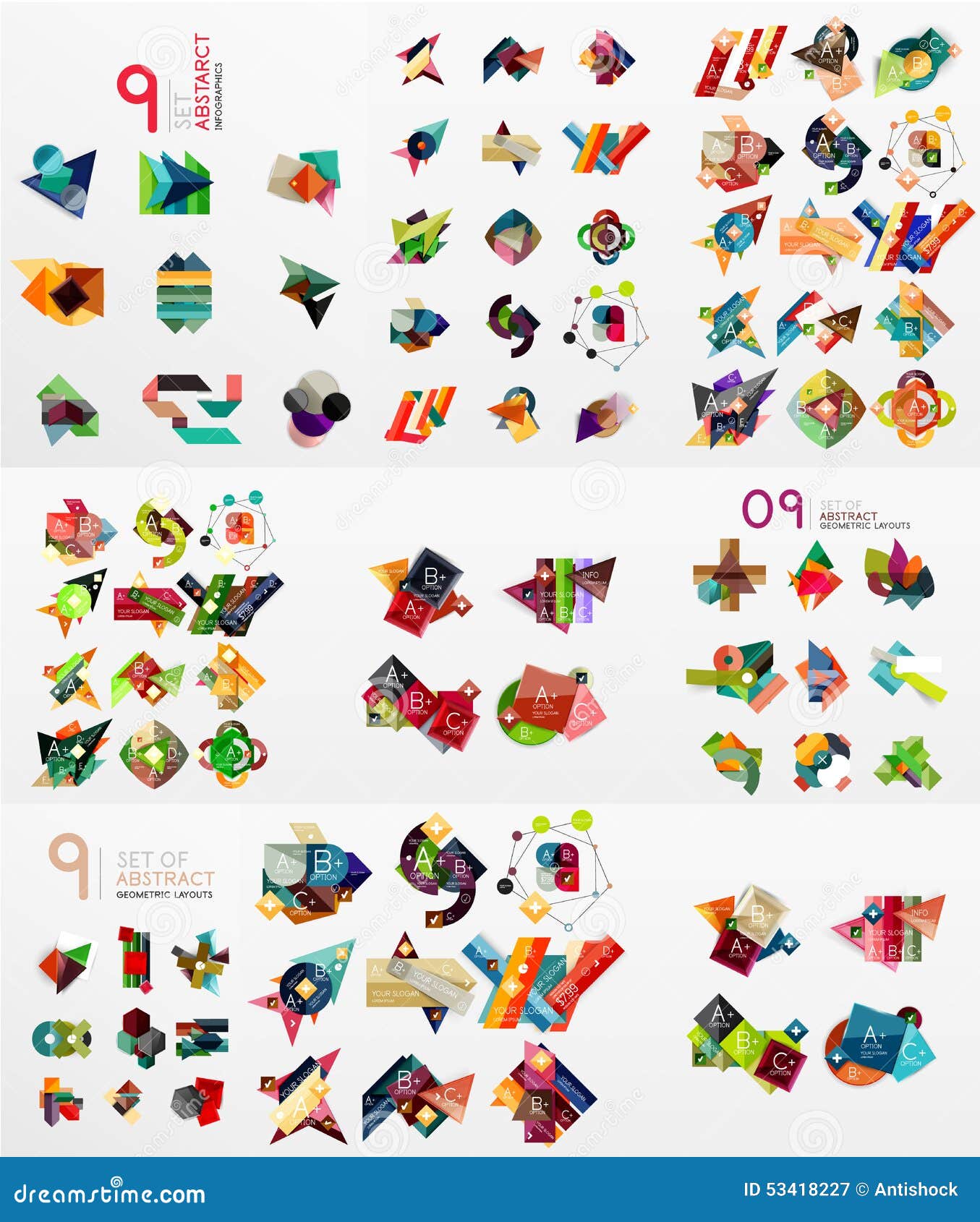 Vector Set of Paper Graphics Stock Vector - Illustration of brochure ...