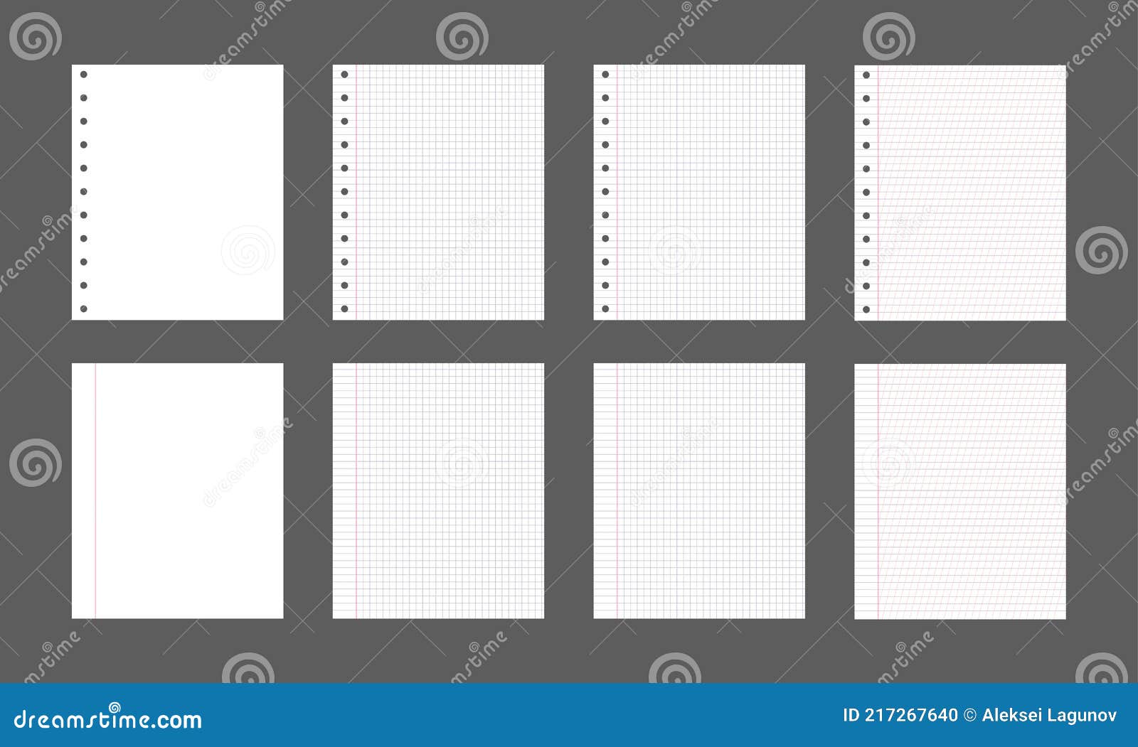 Vector Set of Paper Sheets, Notepad Pages, Blank Pages, Isolated. Stock ...