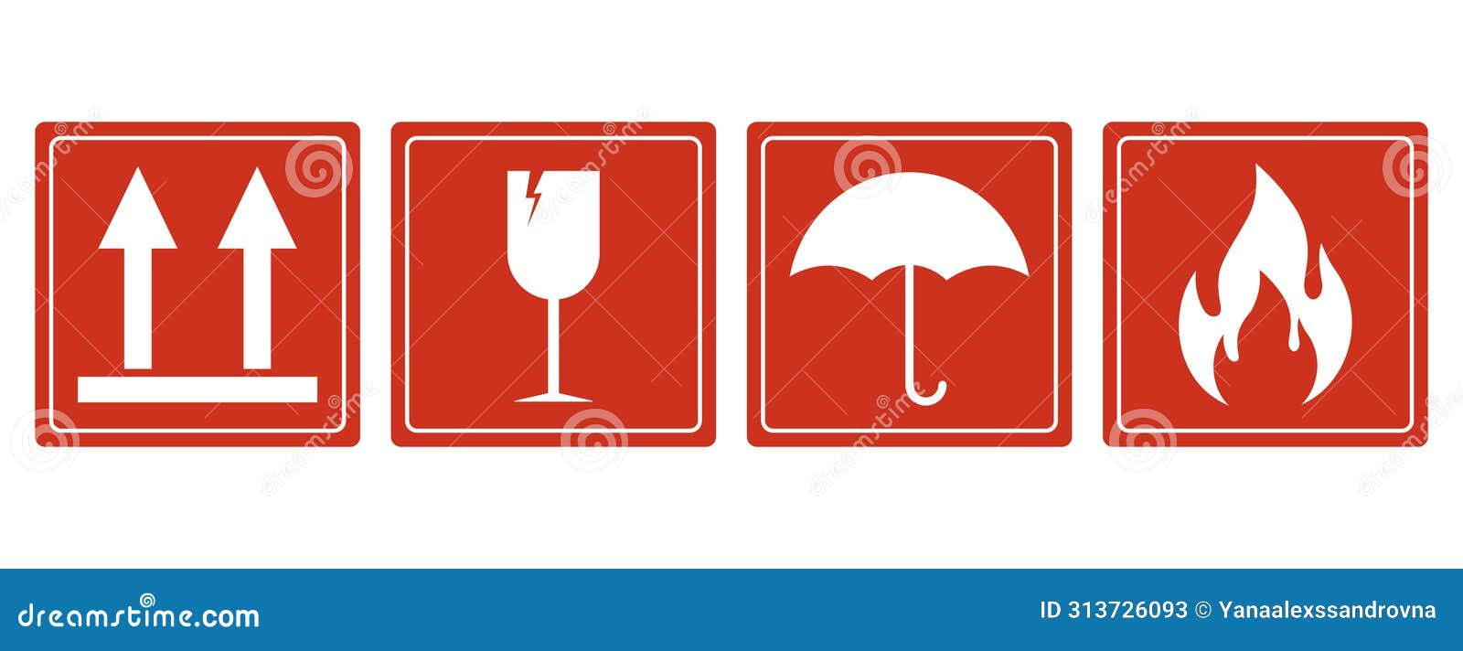 Vector Set of Parcel and Goods Protection Symbols .Warning Icons ...