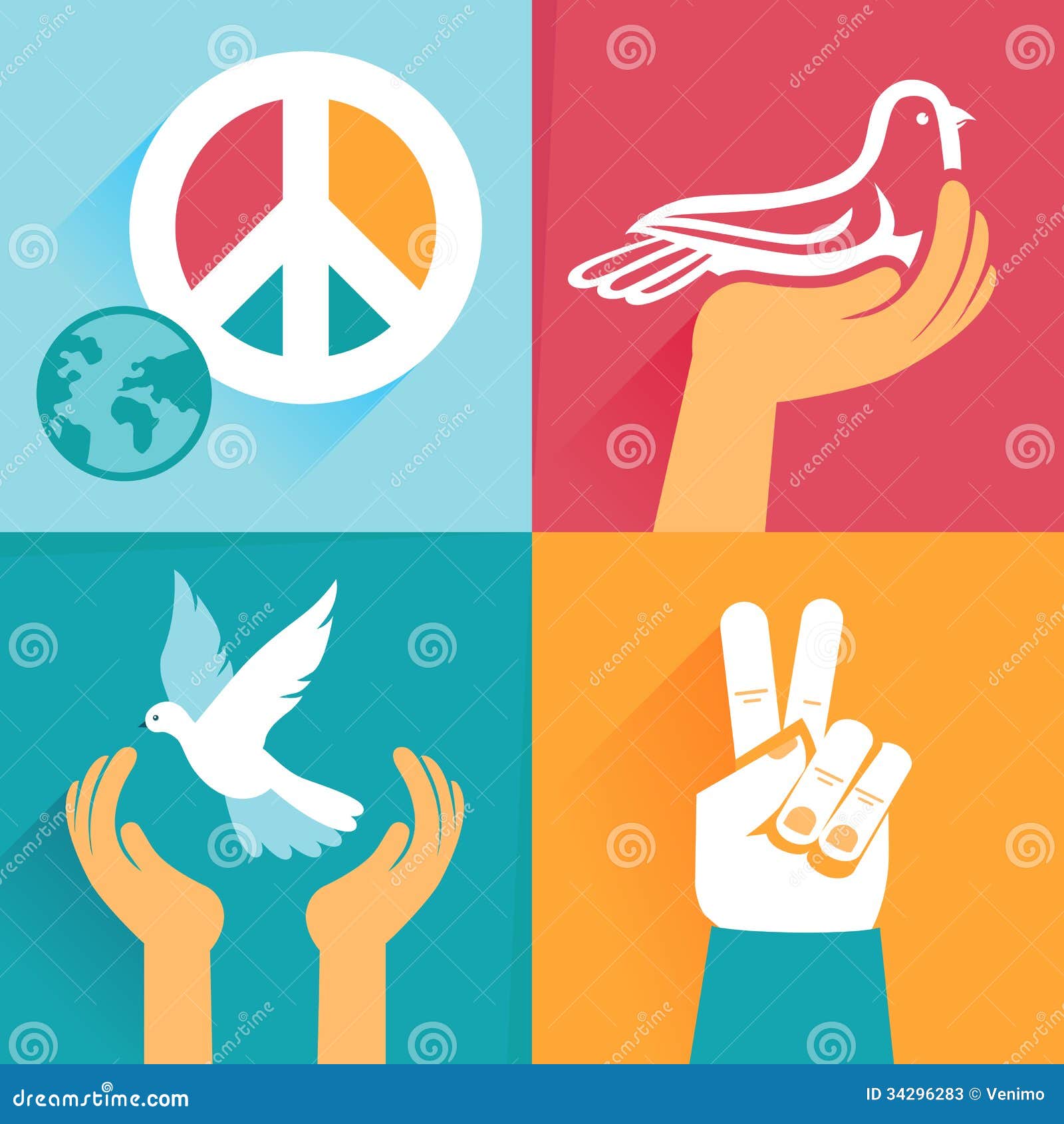 Vector Set of Peace Signs and Symbols Stock Vector - Illustration of ...