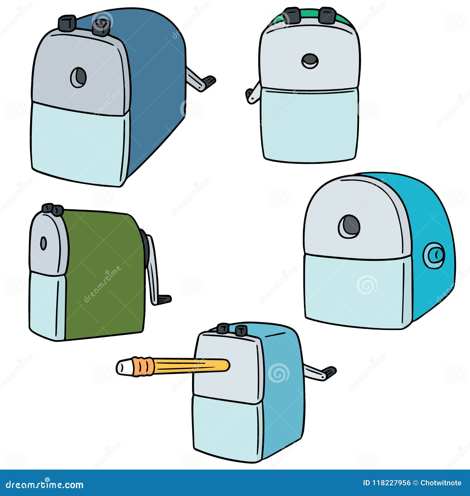 Vector Set of Pencil Sharpener Stock Vector - Illustration of blade ...