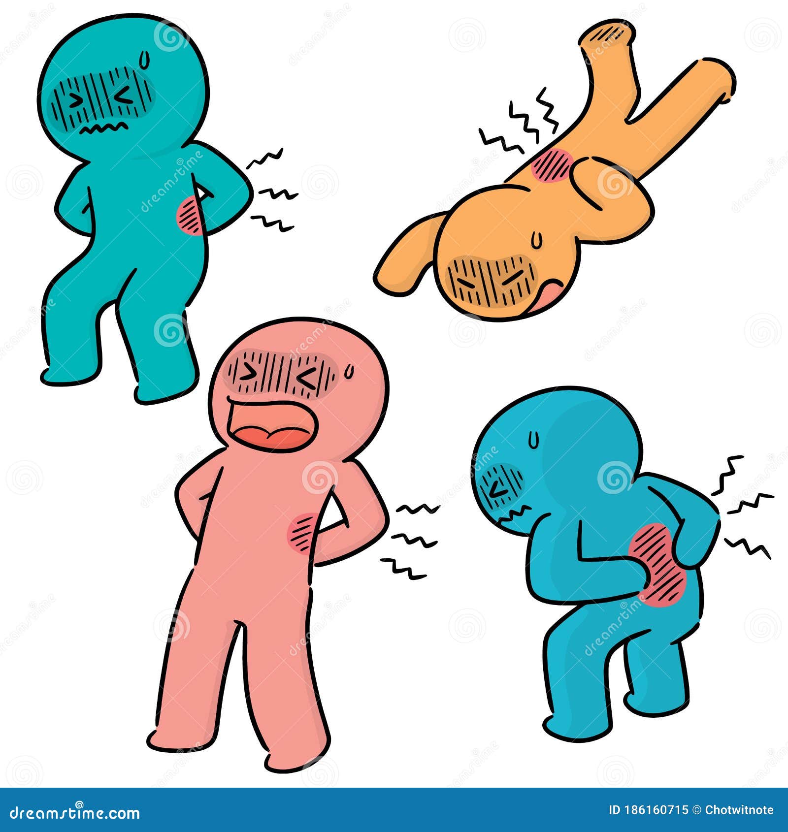 Vector Set of People Got Backache Stock Vector - Illustration of ...