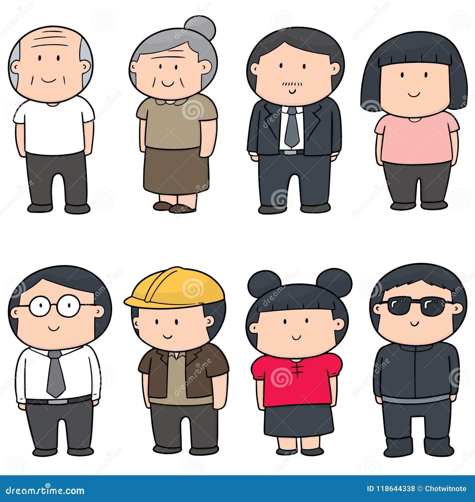 Vector set of people stock vector. Illustration of child - 118644338