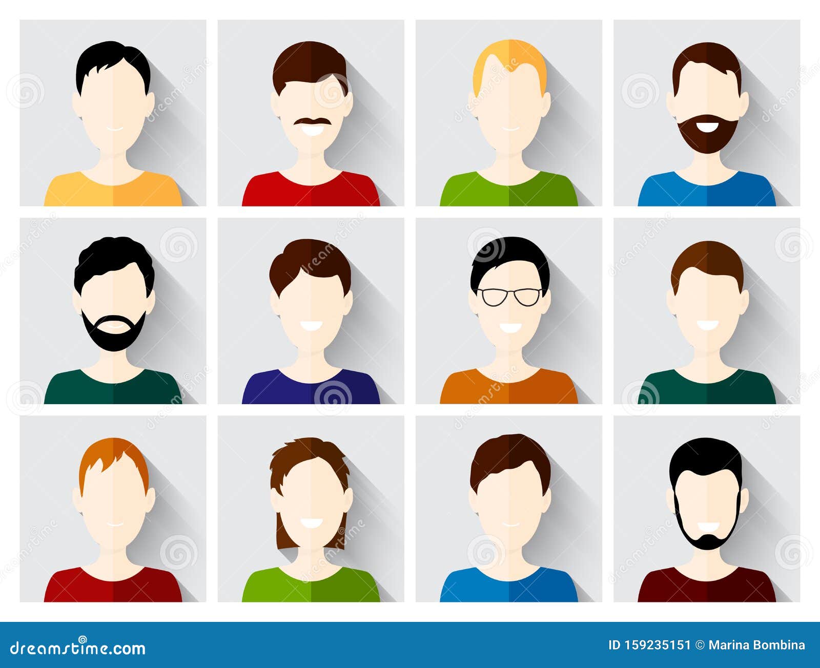 Vector set of people icons stock vector. Illustration of head - 159235151