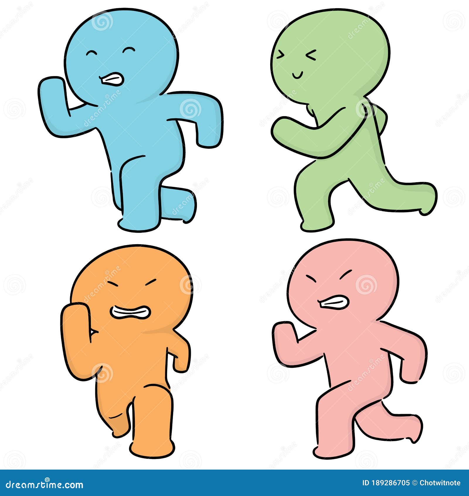 Vector Set of People Running Stock Vector - Illustration of sign ...