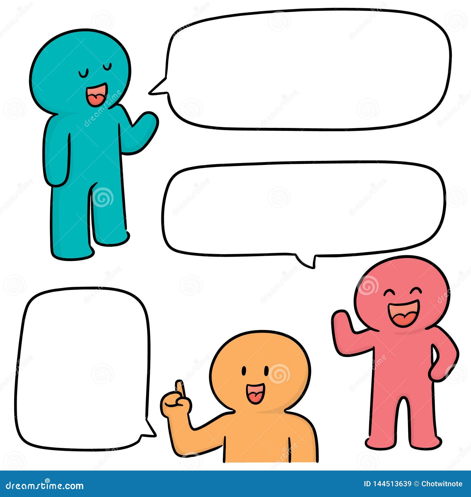 Vector Set of People Talking Stock Vector - Illustration of ...