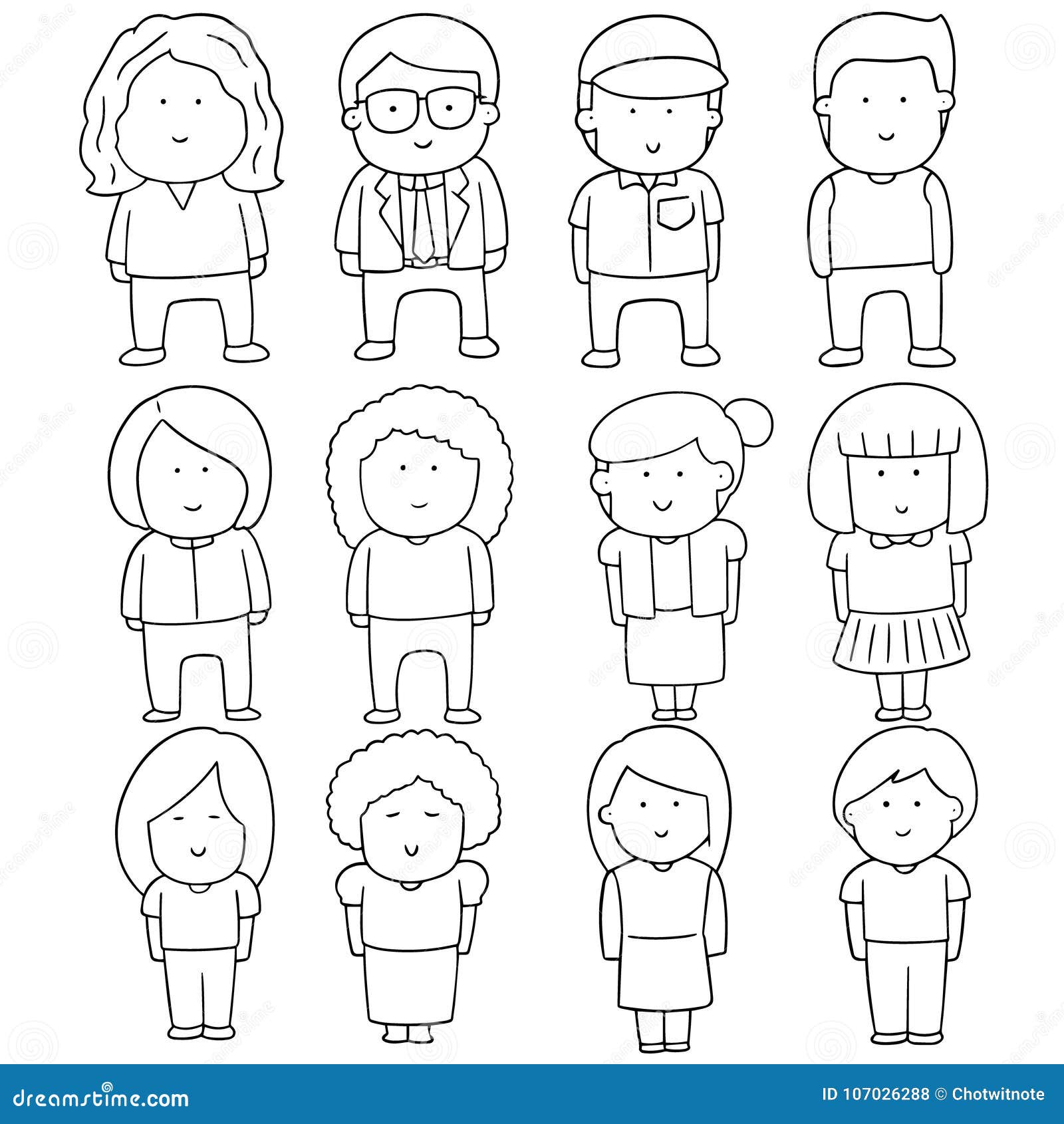 Vector set of people stock vector. Illustration of design - 107026288