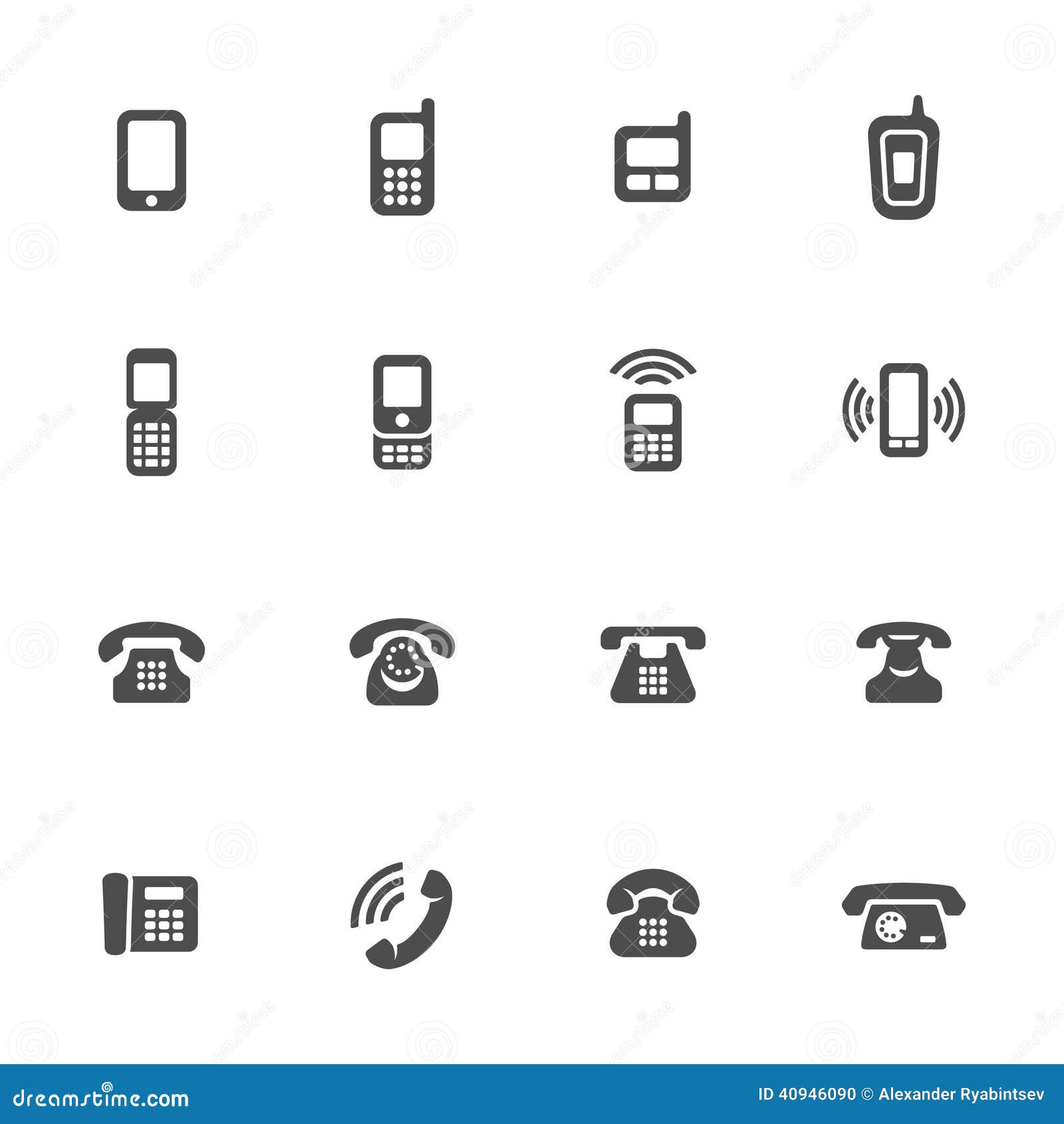 Vector set of Phone Icons stock vector. Illustration of communication ...