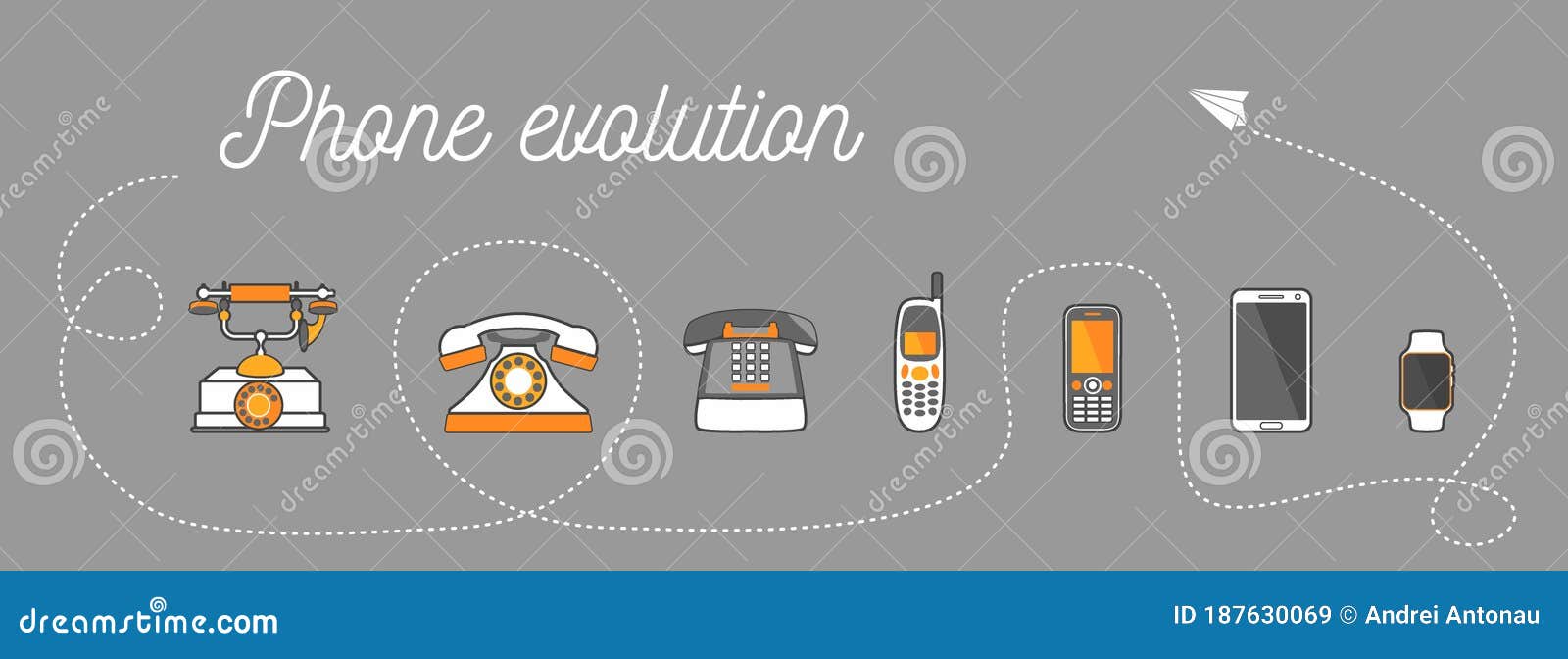 661_Phone-evolution stock vector. Illustration of apparatus - 187630069