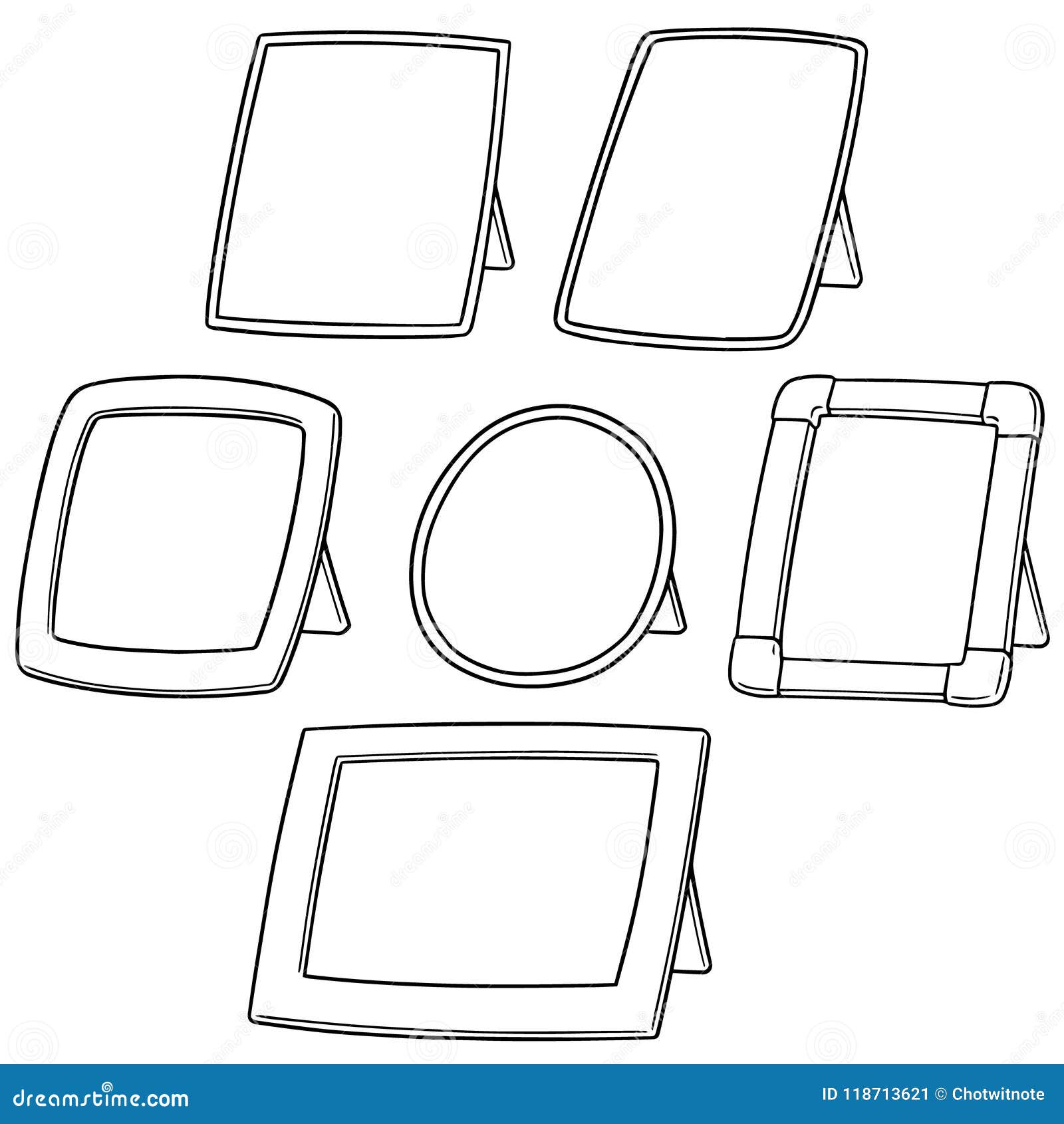 Vector set of photo frame stock vector. Illustration of blank - 118713621