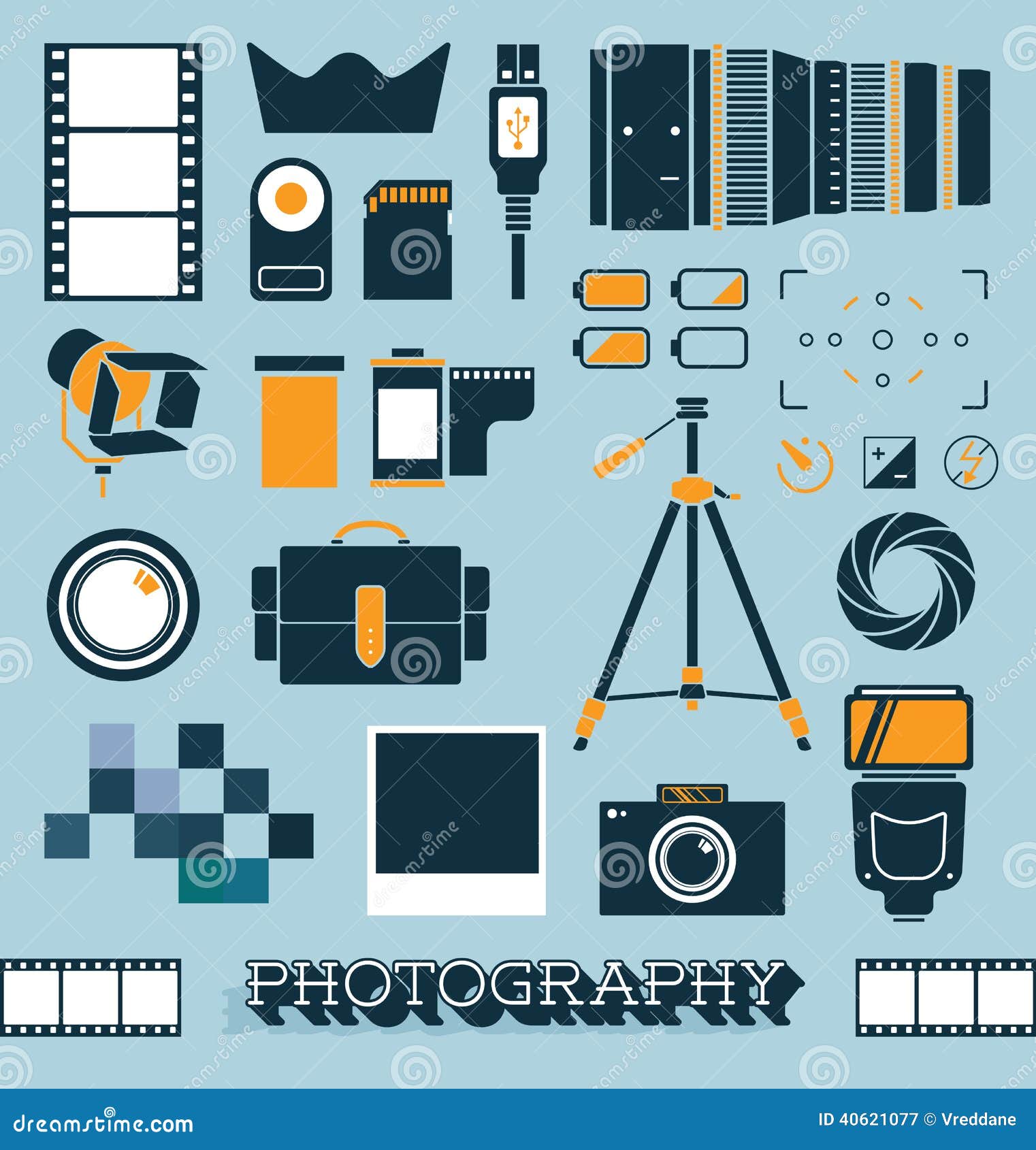 Vector Set: Photography and Camera Objects Stock Vector - Illustration ...
