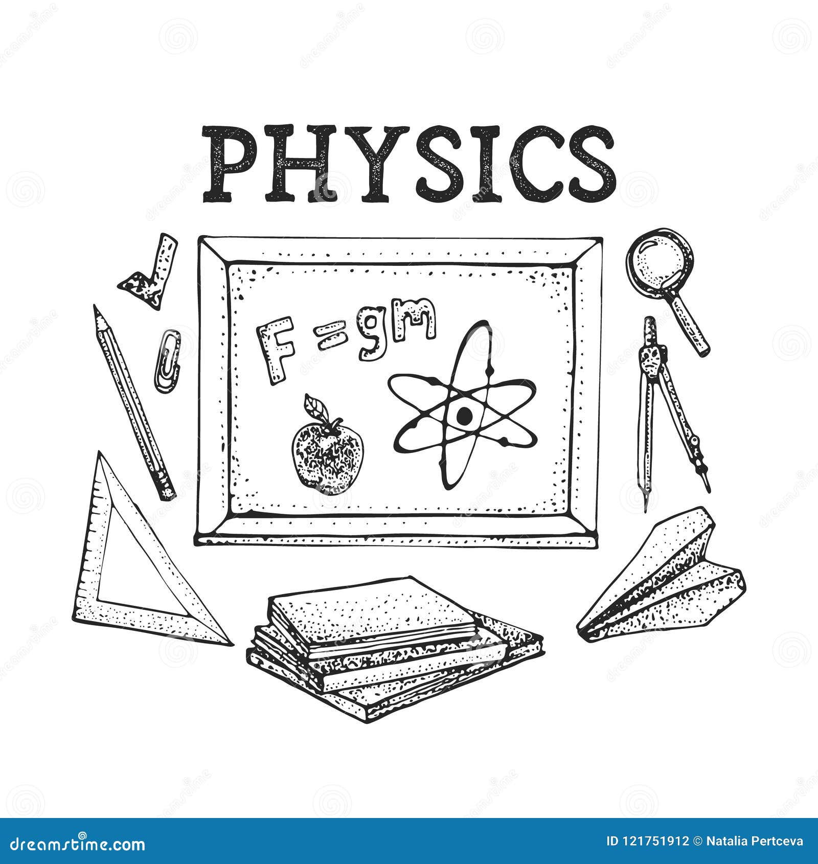 Vector Set of Physics Science Theory and Bonding Formula Equation, Tool ...