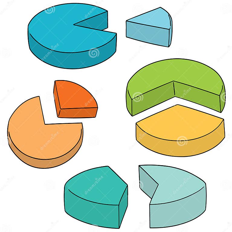 Vector set of pie chart stock vector. Illustration of diagram - 117696411