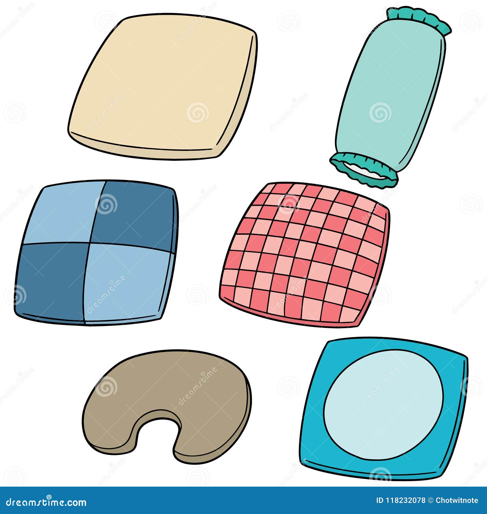 Bolster Draw With Pencil Effect. Vector Illustration. Detailed ...