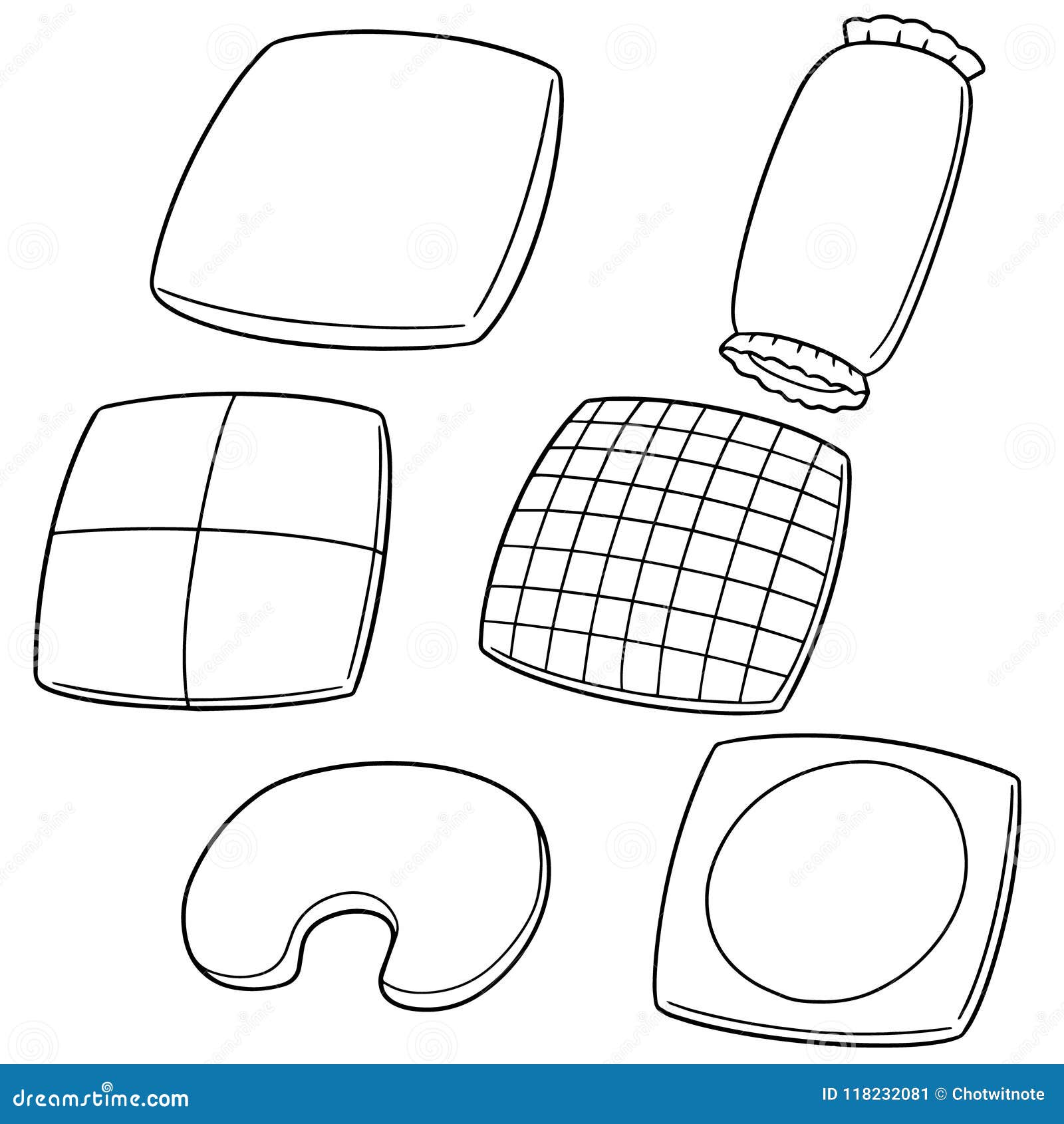 Bolster Draw With Pencil Effect. Vector Illustration. Detailed ...