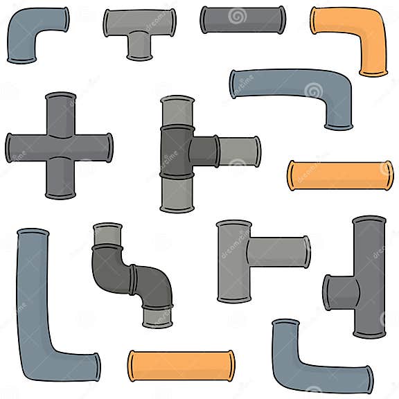 Vector set of pipe stock vector. Illustration of drawn - 107026880