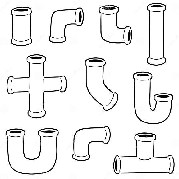 Vector set of pipe stock vector. Illustration of engineering - 189803658