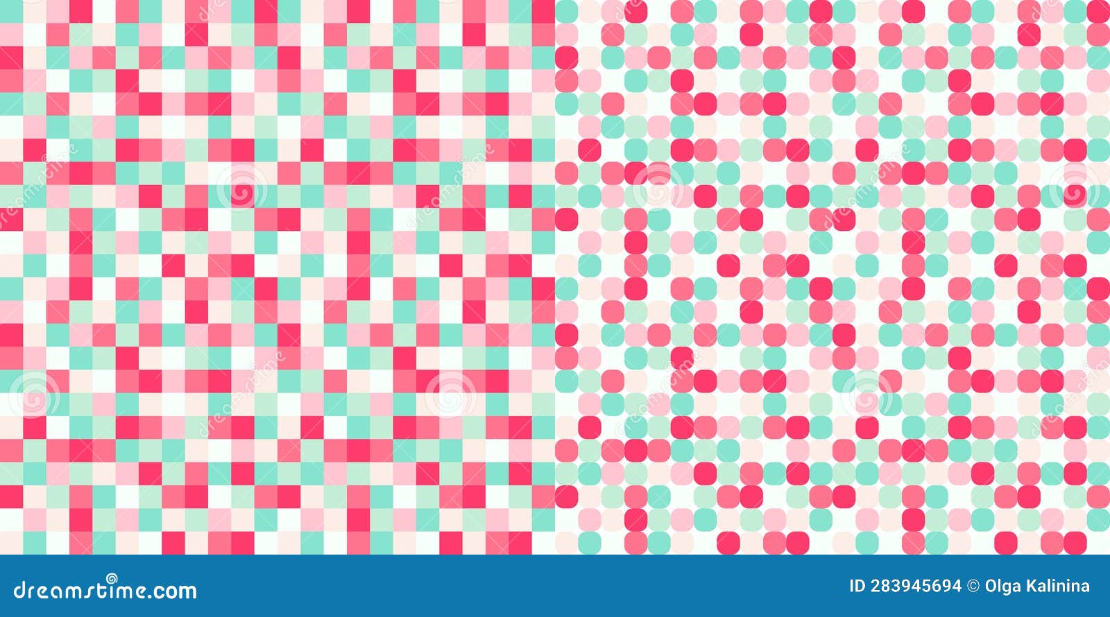 Vector Set Pixel and Mosaic Seamless Pattern Stock Vector - Illustration of circle, decorative ...