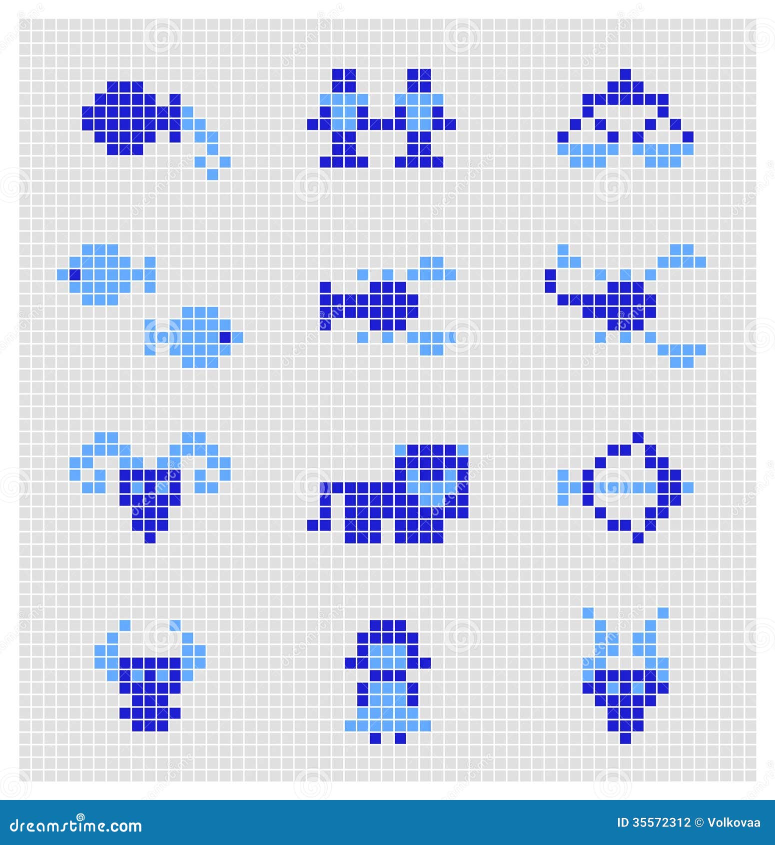 Vector Set Of Pixel Zodiac Signs Stock Vector Illustration Of Symbol