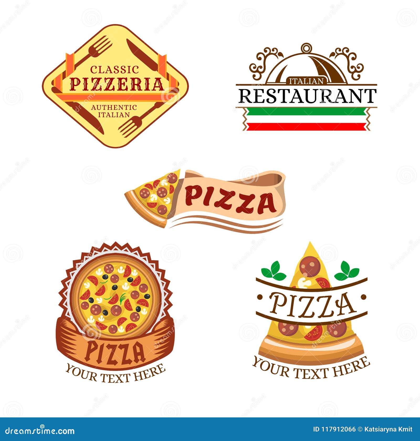 Vector Set of Pizza Labels and Badges. Stock Vector - Illustration of ...