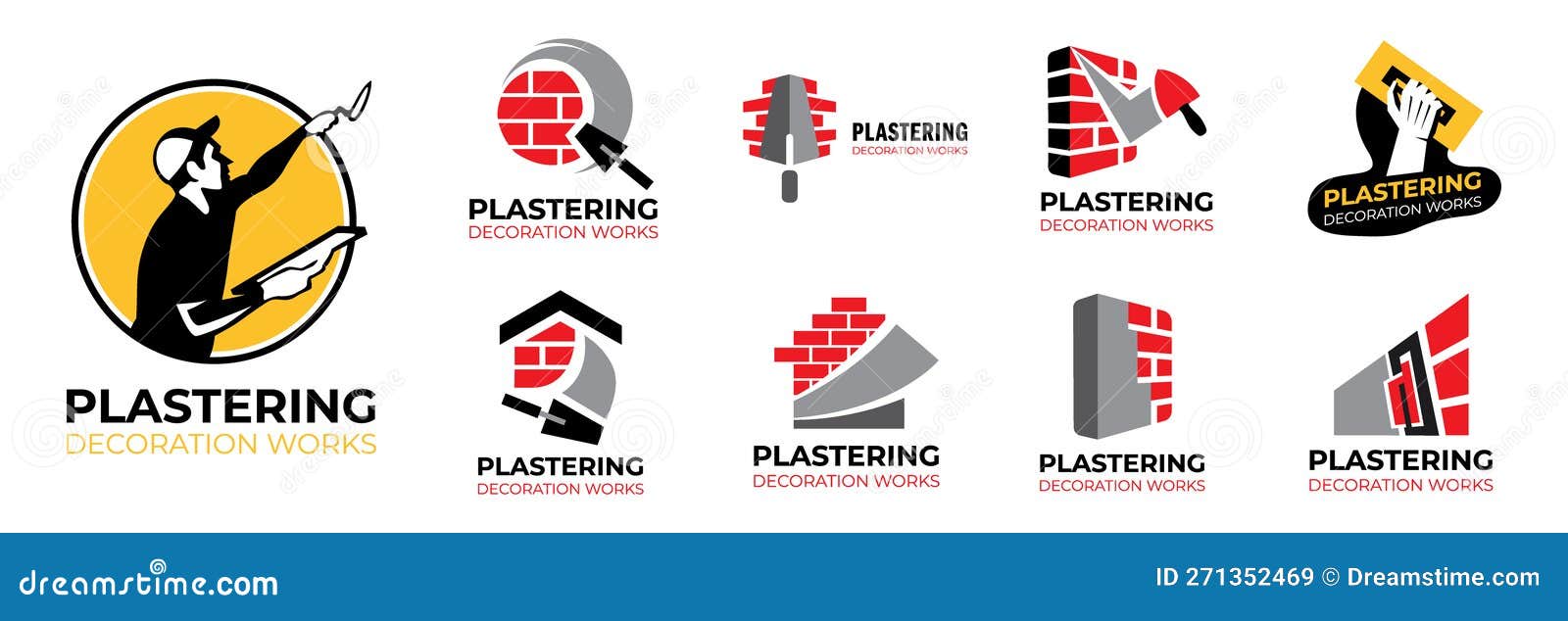 Vector Set of Plastering Finishing Company Logos Stock Vector ...