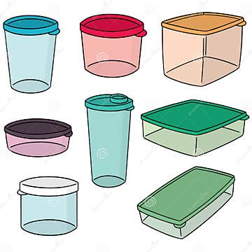 Vector Set of Plastic Container Stock Vector - Illustration of ...