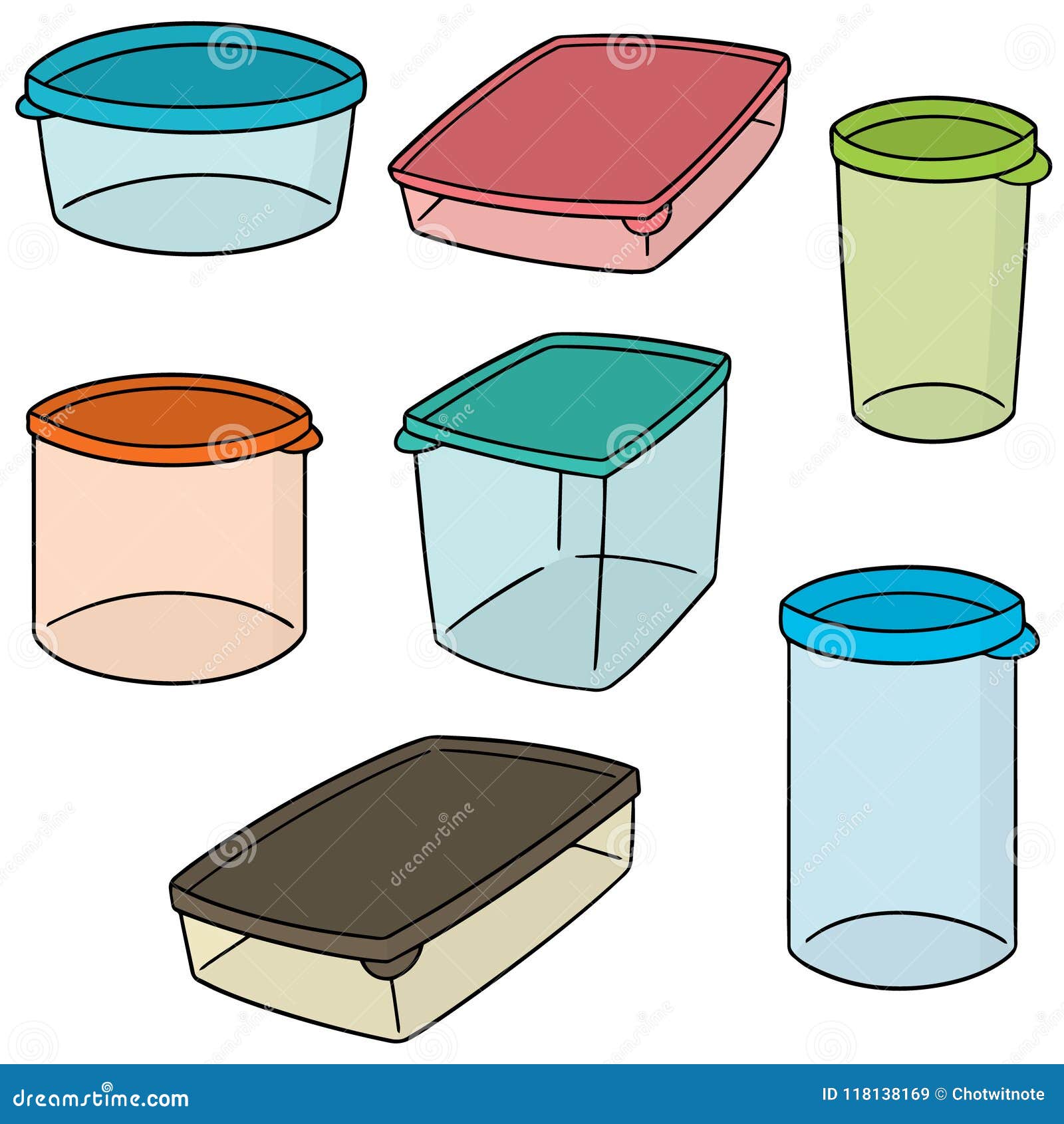 Vector Set of Plastic Container Stock Vector - Illustration of bottle ...