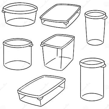 Vector Set of Plastic Container Stock Vector - Illustration of items ...