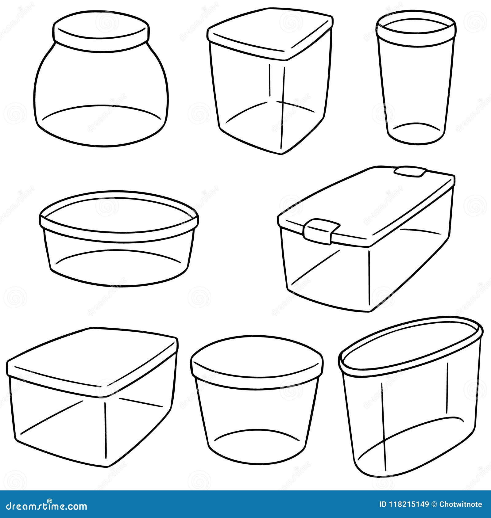 Vector Set of Plastic Container Stock Vector - Illustration of ...